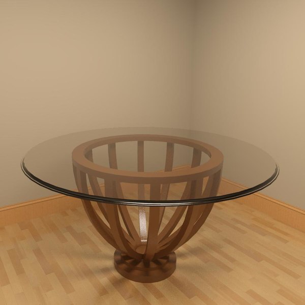 Building Revit Family Glass Table Wood