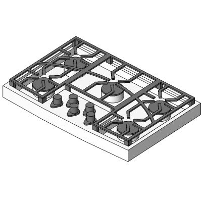 Building Revit Family Gas Cooktop Appliances