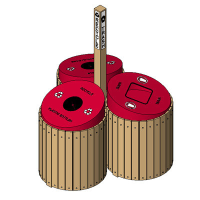 Building Revit Family recycling station trash