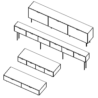 Building Revit Family credenza media console