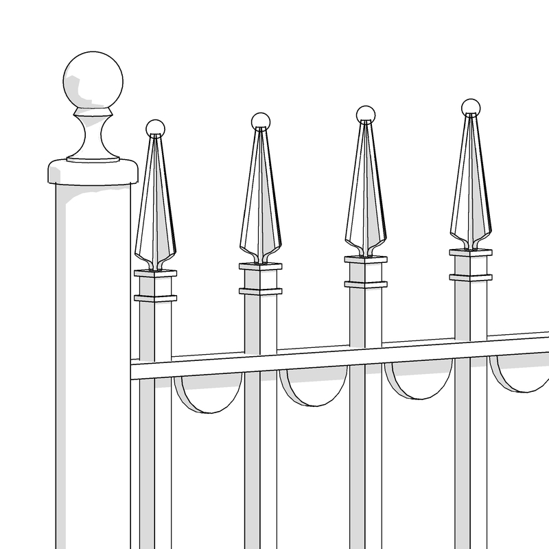 Building Revit Design fence iron railing