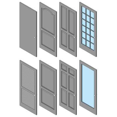 Building Revit Family wood door prehung
