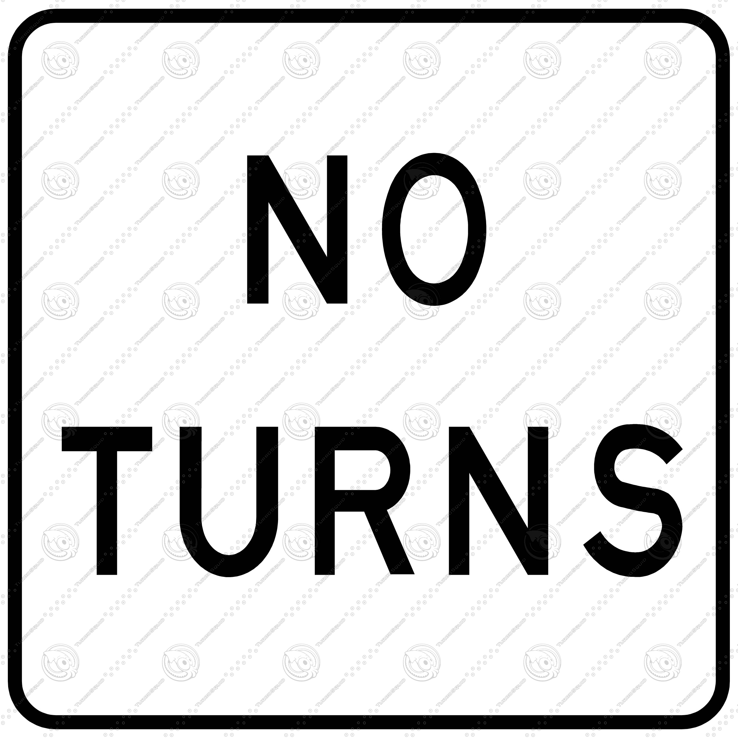 Texture JPEG No Turns Sign