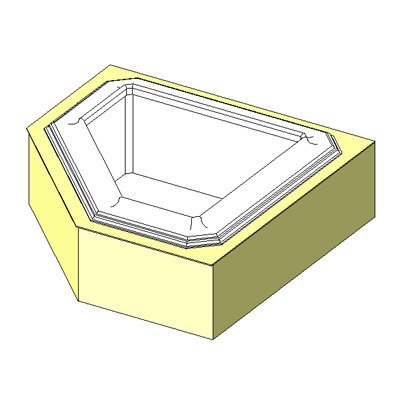 Building Revit Family corner bath plumbing