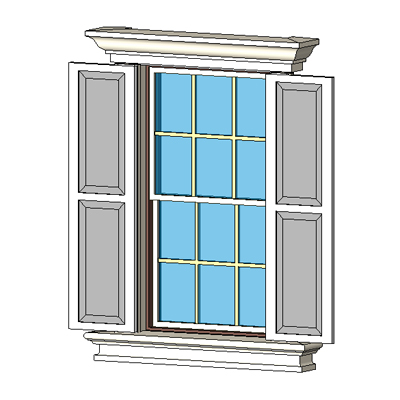Building Revit Family window sliding stone