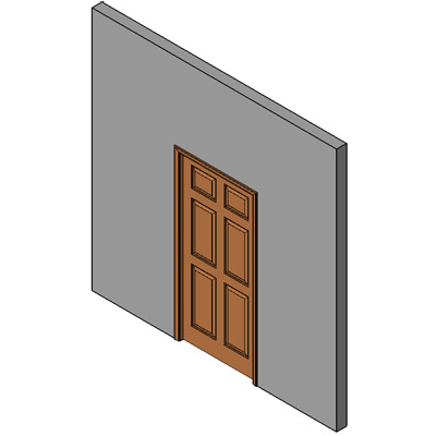 Building Revit Family wood door pocket