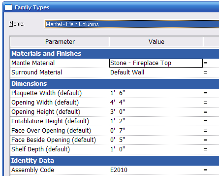 Building Revit Family Fireplace Mantel Historical