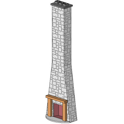 Building Revit Family Fireplace 3d