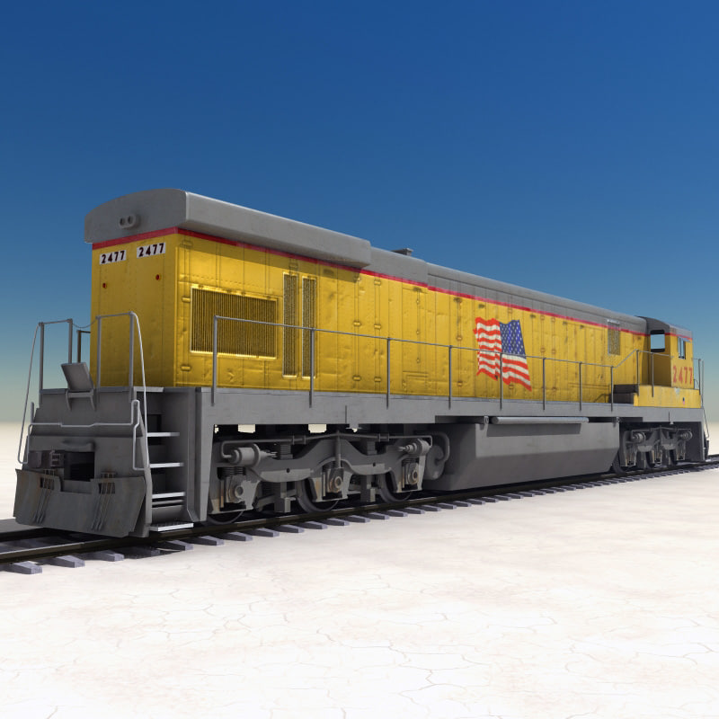 realistic union pacific locomotive 3d max