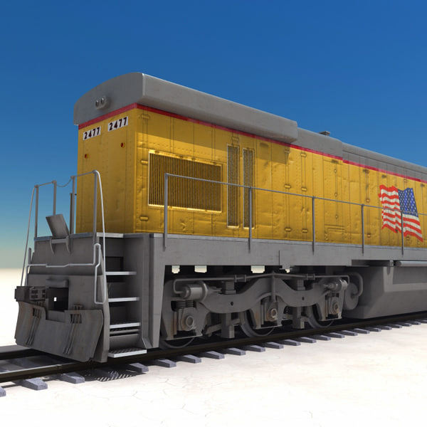 realistic union pacific locomotive 3d max