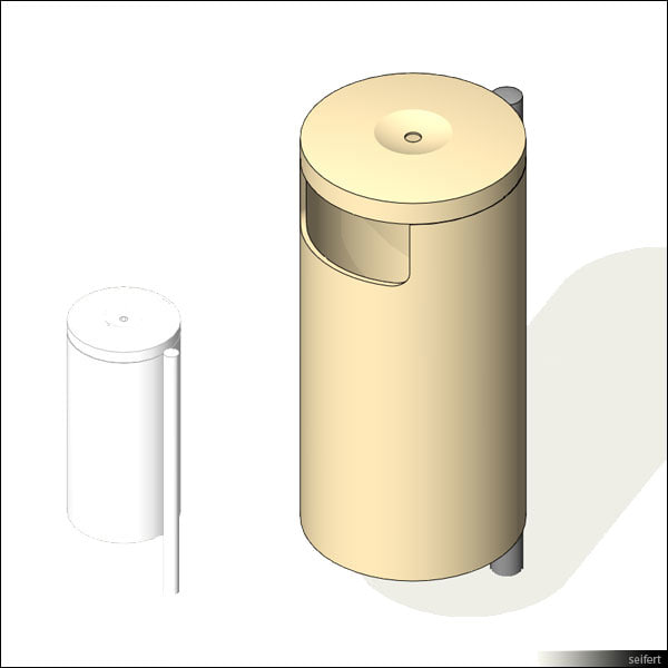 Building Revit Family waste bin pole