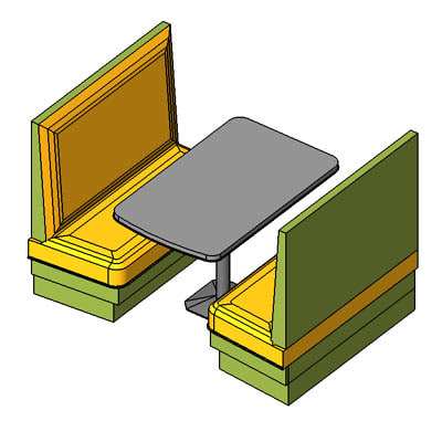 Building Revit Family booth dining banquette