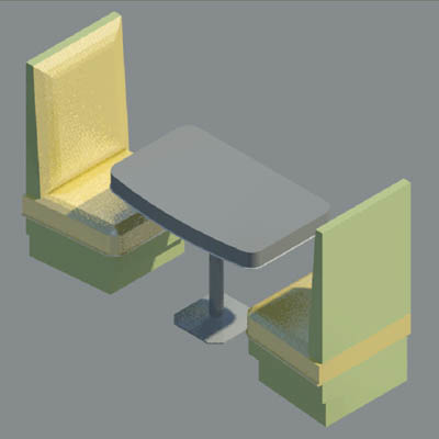 Building Revit Family booth dining banquette