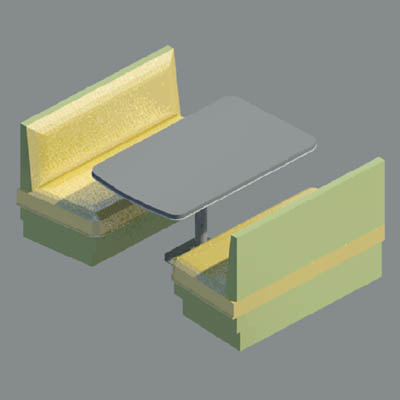 Building Revit Family booth dining banquette