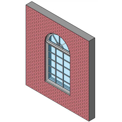 Building Revit Family window fixed half