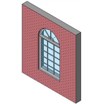 Building Revit Family window fixed half