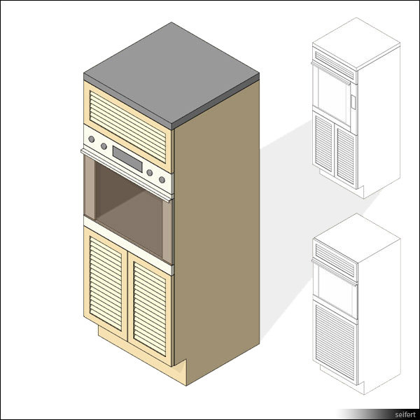 Building Revit Family side board kitchen