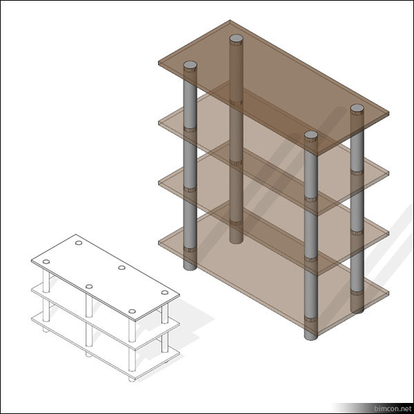 Building Revit Family rack shelf store