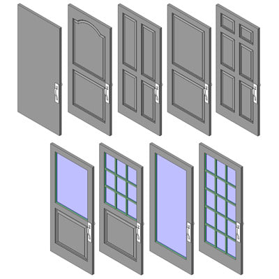 Building Revit Family door swing transom