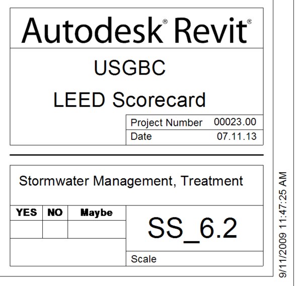 Building Revit Design LEED Scorecard sheets
