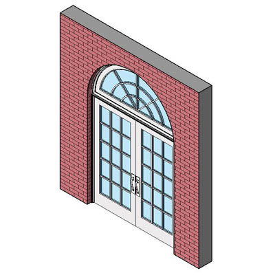 Building Revit Family door swing transom