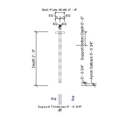 Building Revit Family counter bracket Casework
