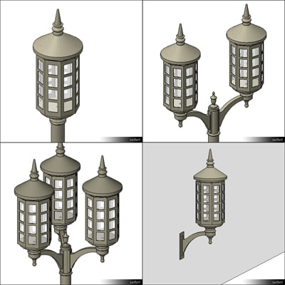 Building Revit Family Historic Street Lamp