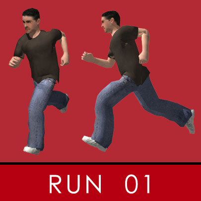 Motion Character Studio Biped run walk jog