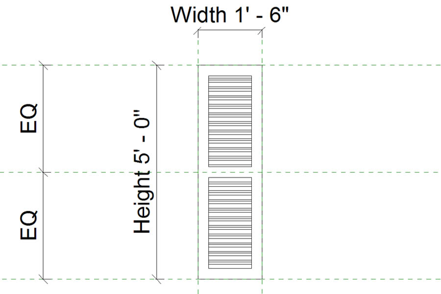 Building Revit Family shutter louver window