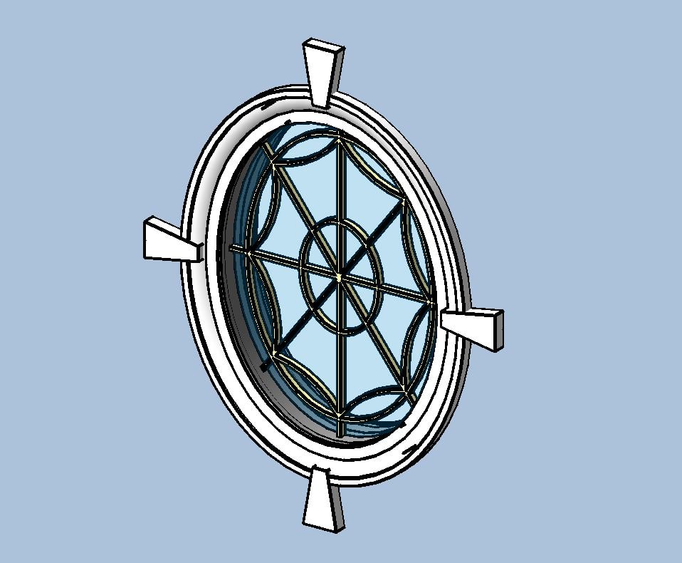 Building Revit Family window oval round