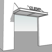 Building Revit Family awning glass storefront