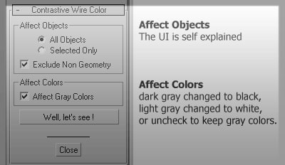 Scripts MaxScript contrast wire color