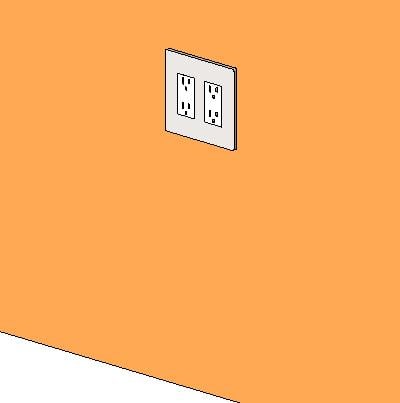 Building Revit Family quad outlet Electrical