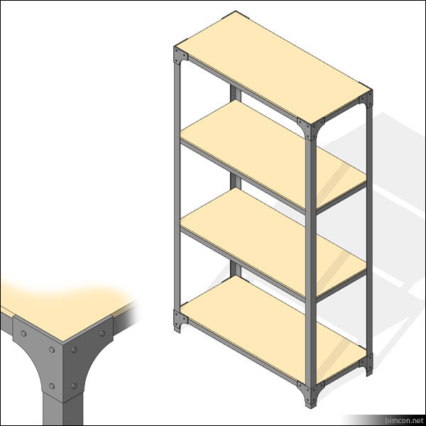 Building Revit Family rack shelf store