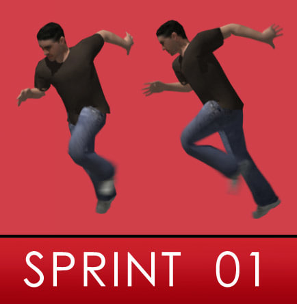 Motion Character Studio Biped sprint walk capture
