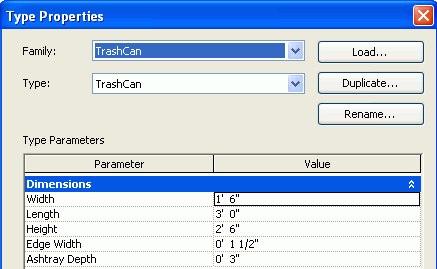 Building Revit Family trash can garbage