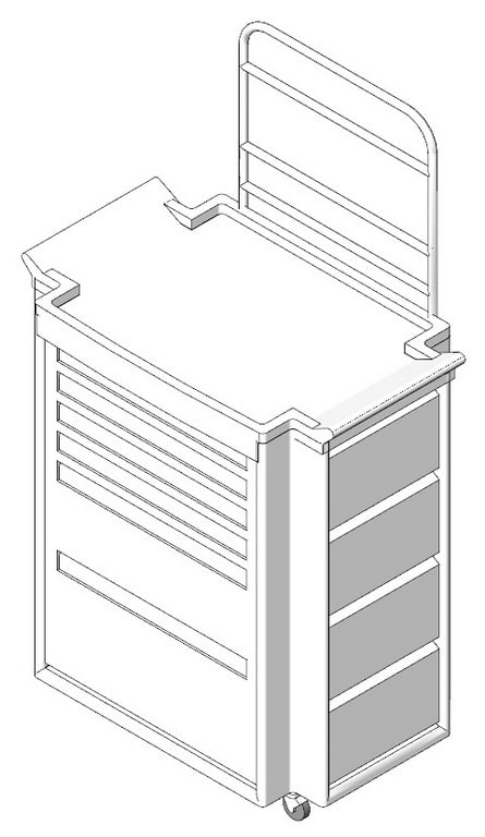 Building Revit Family Anesthesia Cart Medical Specialty Equipment