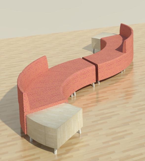 Building Revit Family lounge curved chair