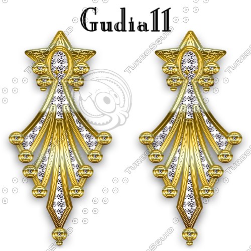 Texture PNG gold diamond earrings