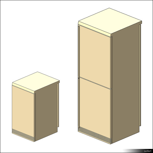 Building Revit Family Refrigerator Kitchen Fridge