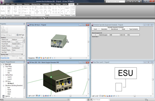 Building Revit Family Electro Medical Healthcare