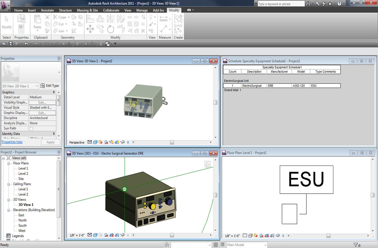 Building Revit Family Electro Medical Healthcare