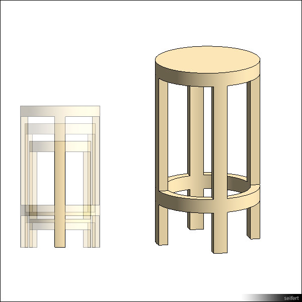 Building Revit Family Stool Furniture Seating