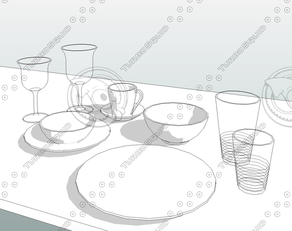 Building Revit Family Tableware Dinnerware Furnishings