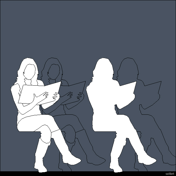 Building Revit Family 2D Female Sitting