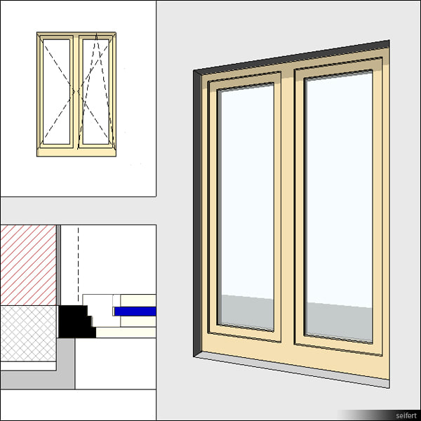 Building Revit Family Window Casement Double