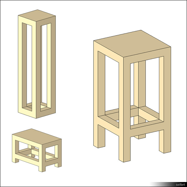 Building Revit Family Stool Furniture Seating