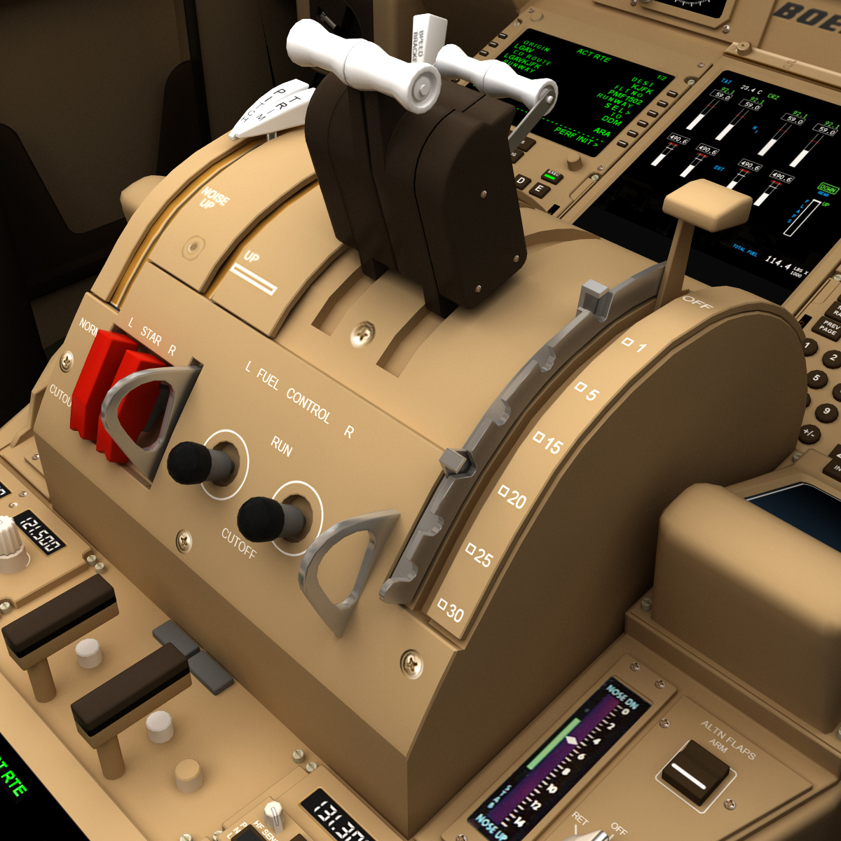 realistic boeing 777 cockpit 3d lwo