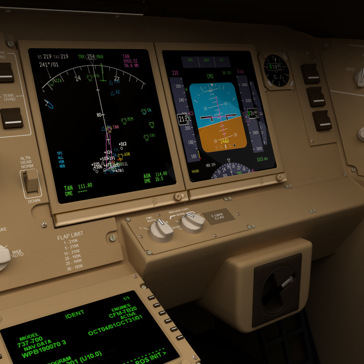 realistic boeing 777 cockpit 3d lwo