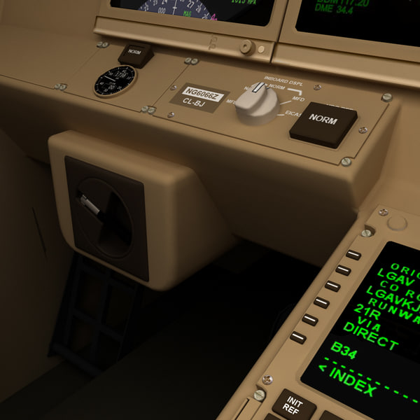 realistic boeing 777 cockpit 3d lwo